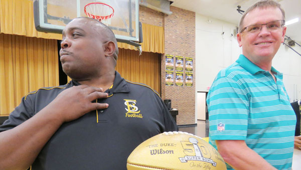 Reserve’s A.J. Duhe presents NFL golden football to ESJ | L'Observateur