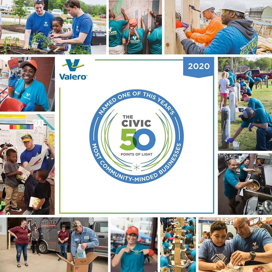 Valero makes the ‘Civic 50’ list in its 40th anniversary year: Company ...