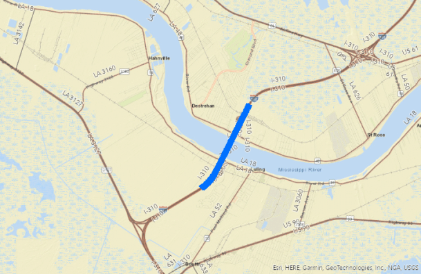 Northbound (West) and Southbound (East) Luling (Hale Boggs) Bridge, St ...
